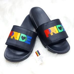 Target | Shoes | Mens Pride Rainbow Black Slide Sandals | Poshmark